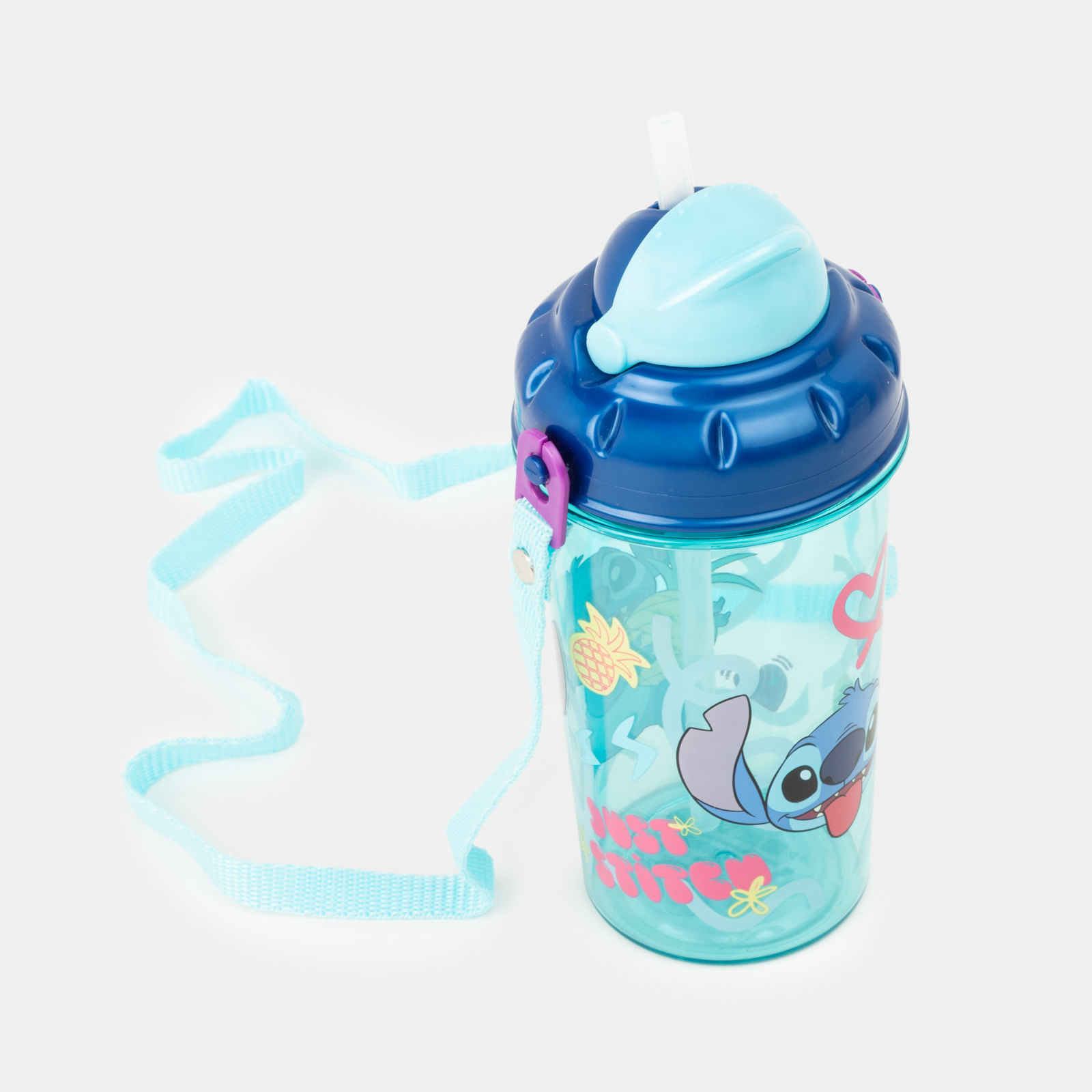 Botella de 465ml con pitillo Stitch