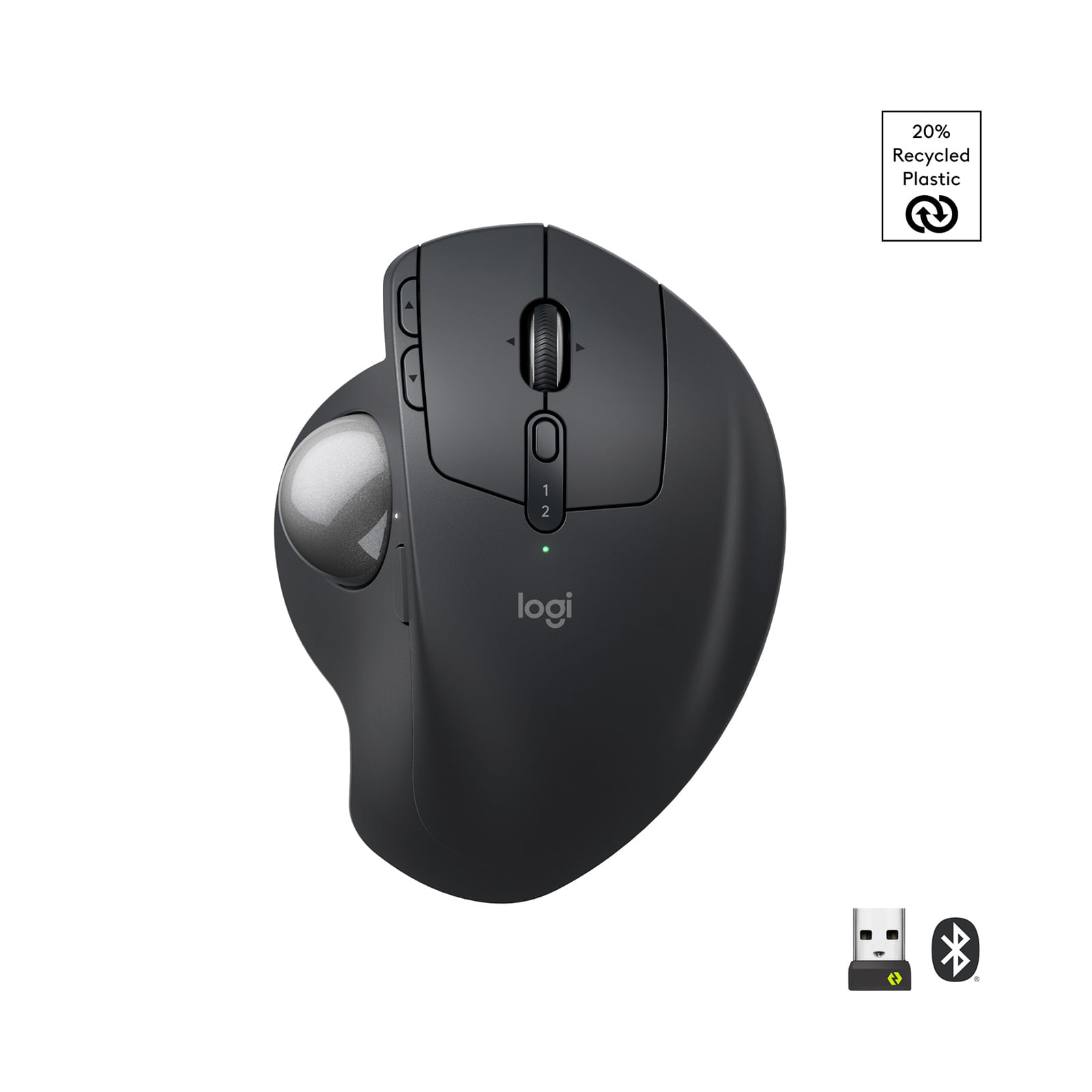 Mouse inalámbrico Logitech Trackball MX ergo S, negro