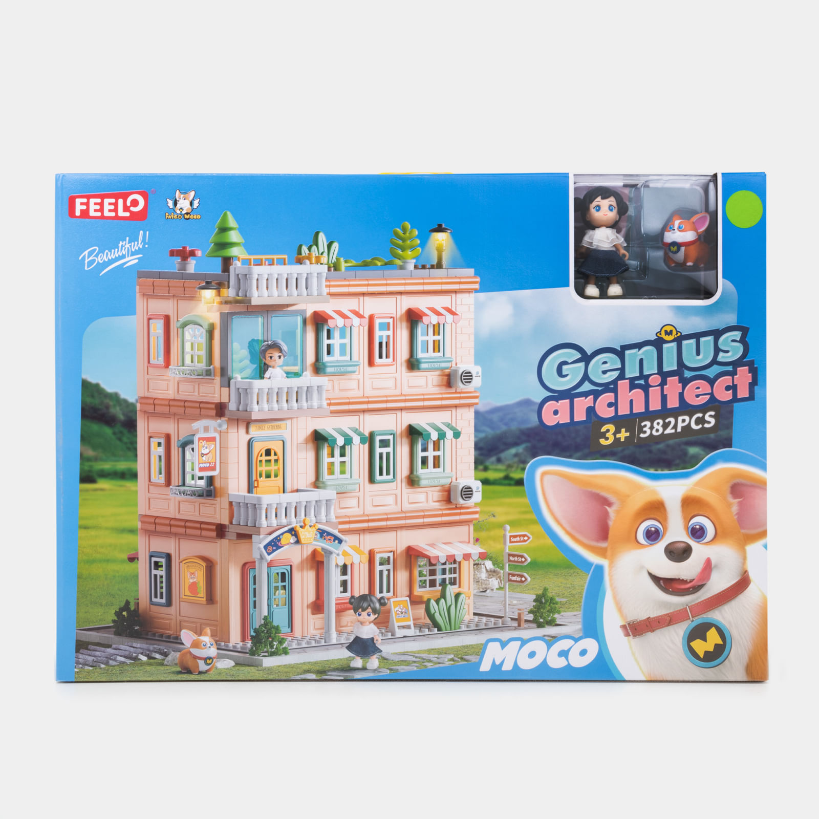 Set de bloques x382 piezas edificio de 3 niveles