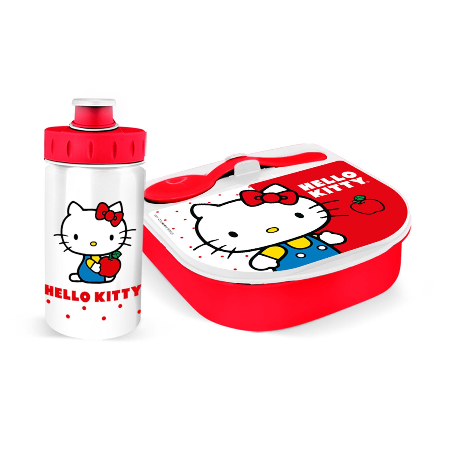 Set recipiente + botella de 325 ml hello kitty