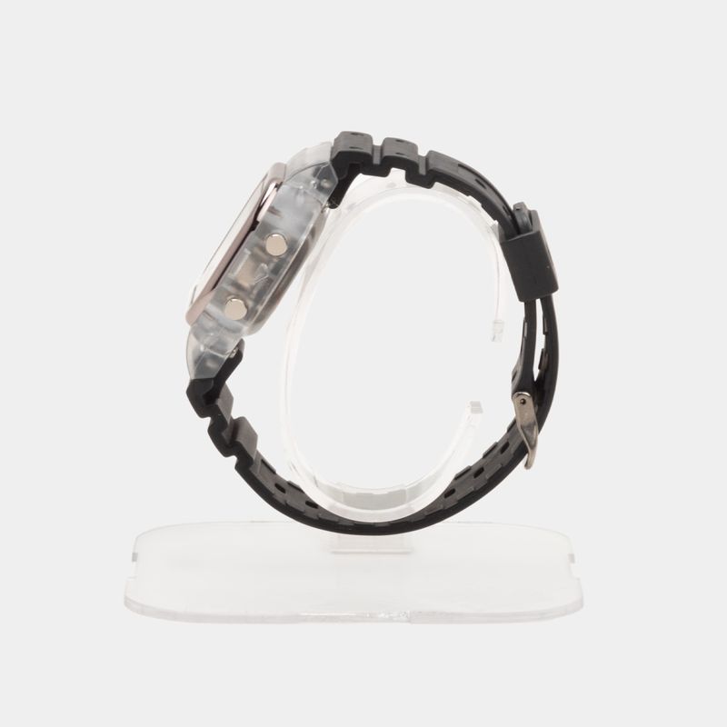 Reloj digital pulso negro con tablero transparente